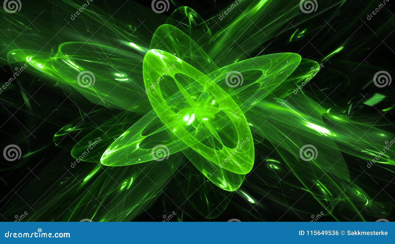 Green Glowing Magical Quantum Abstract Background Stock Illustration ...