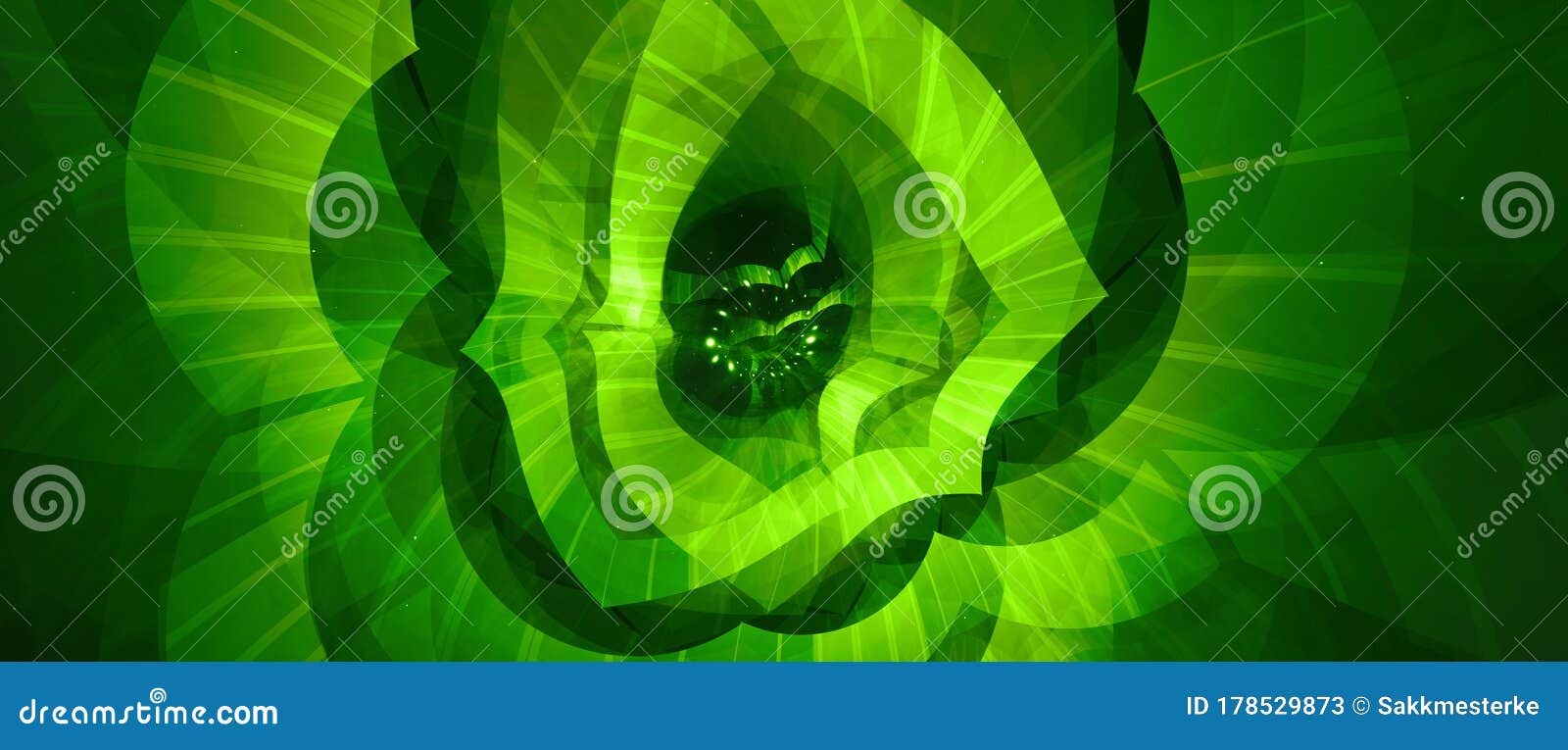 Green Glowing Multidimensional Space Gates Abstract Widescreen ...