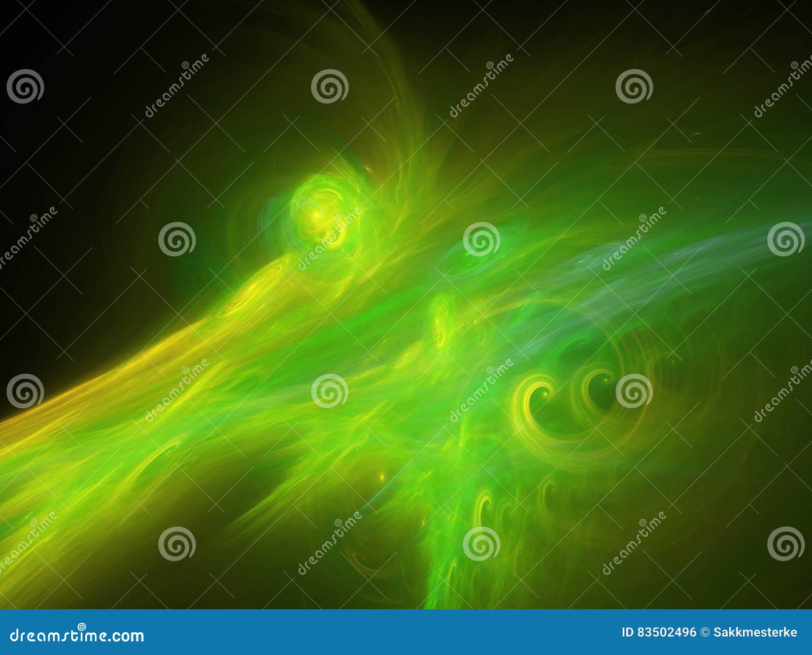 Green Glowing Plasma Field in Space Stock Illustration - Illustration ...