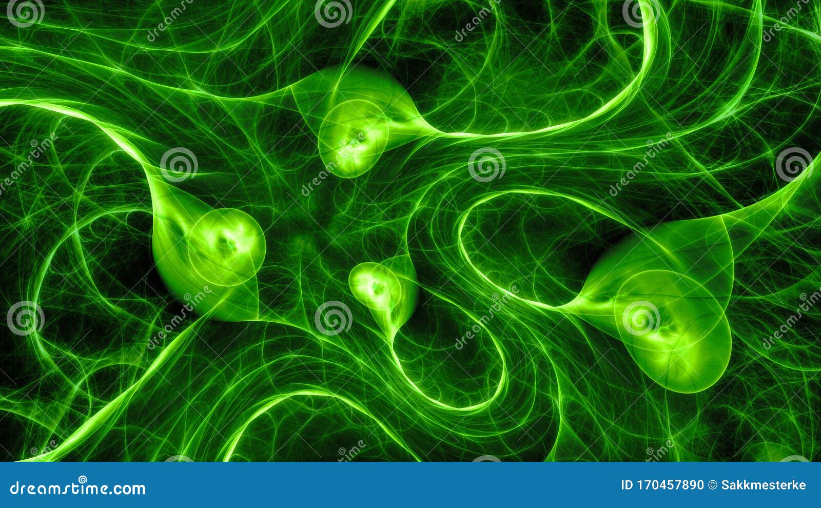 Green Glowing Quantum Correlation Abstract Background Stock ...