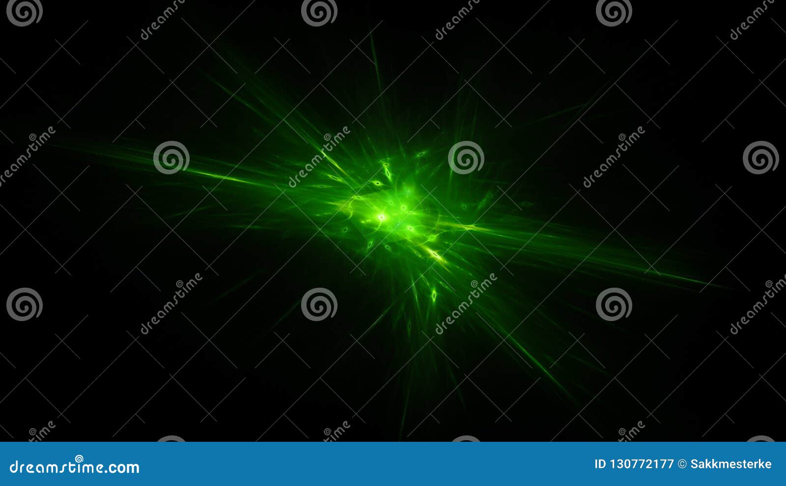 Green Glowing Quantum Weapon in Space Isolated Stock Illustration ...