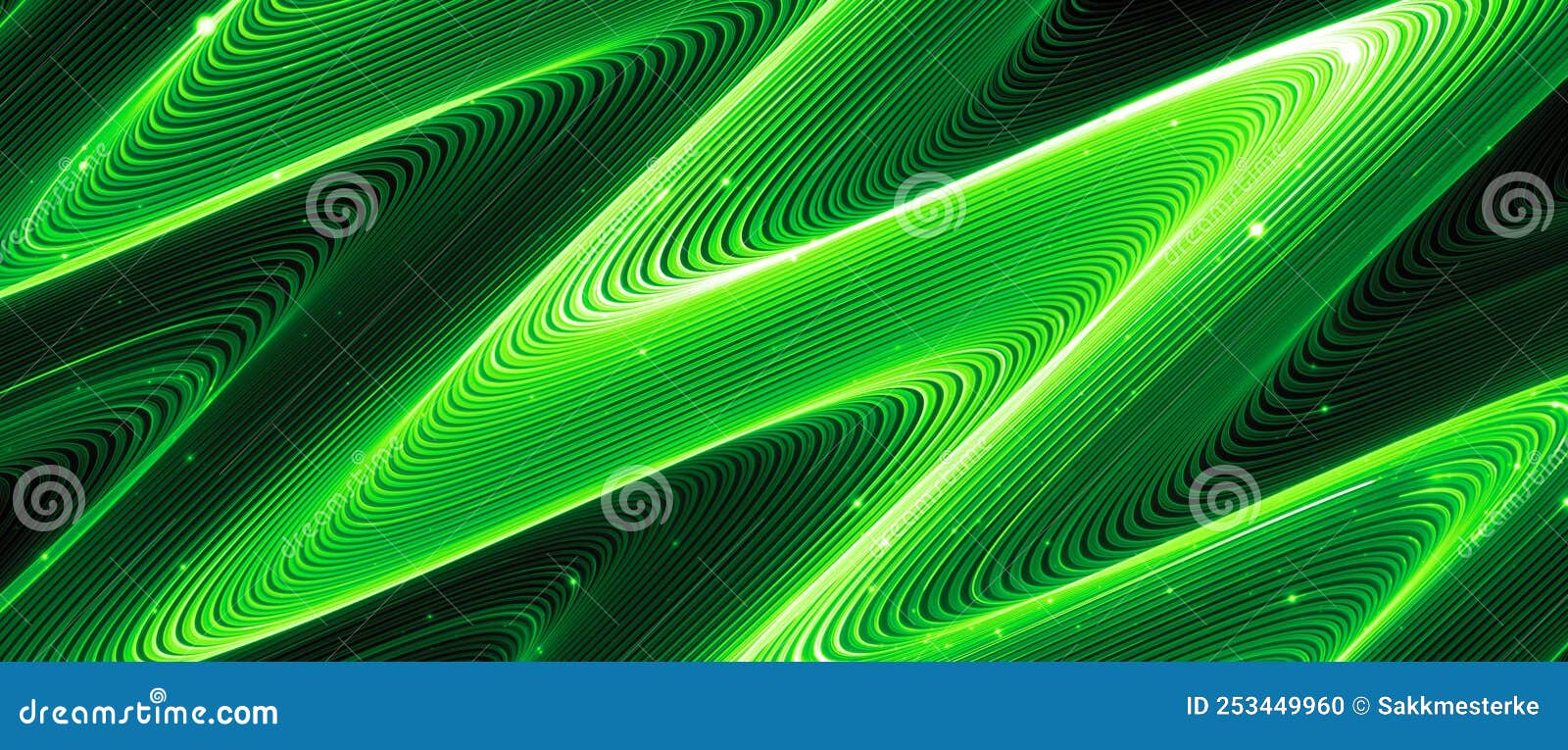 Green Glowing Widescreen Technology Waves Abstract Background Stock ...