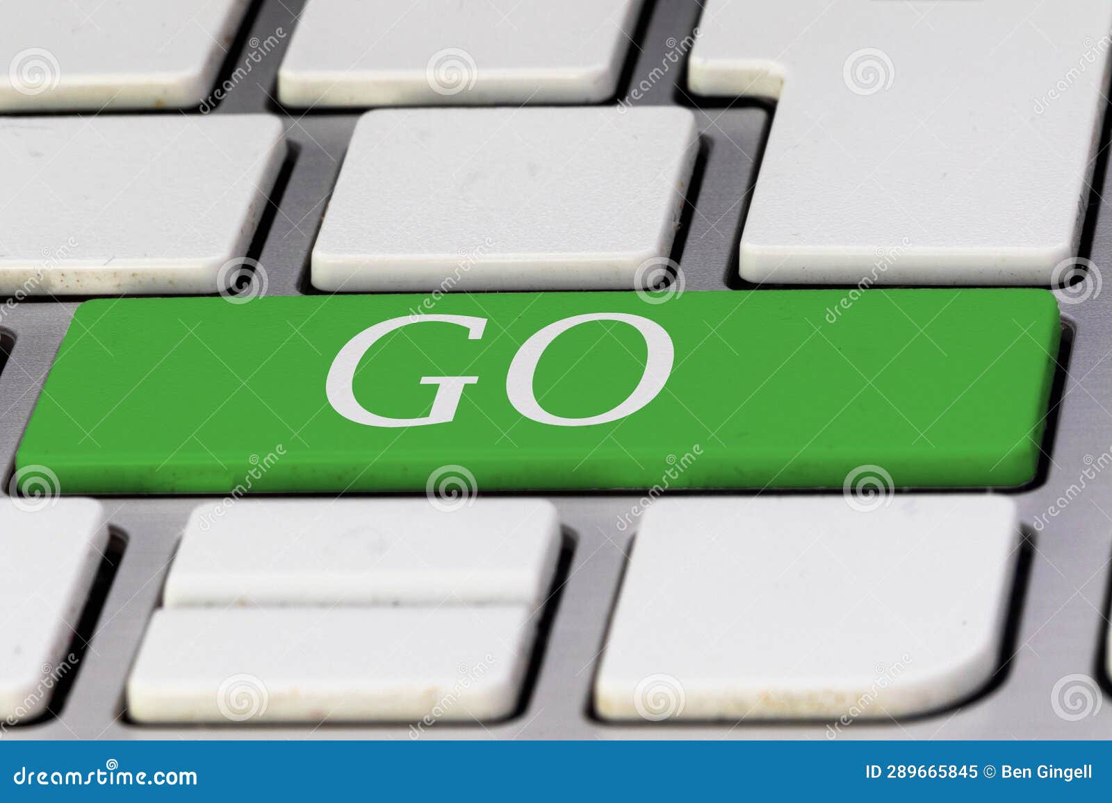 Green Go Button on a Keyboard Stock Image - Image of concept, close ...
