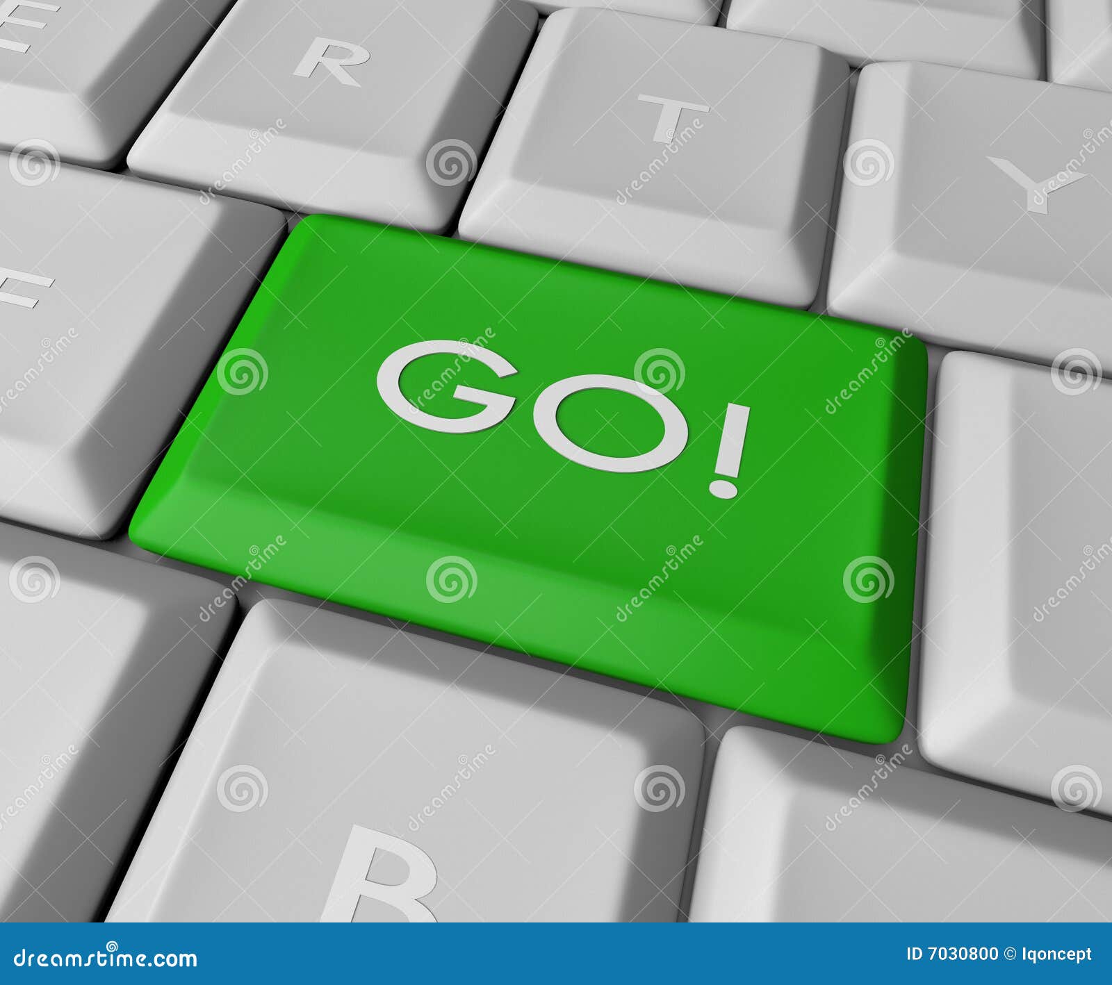 Green Go Key Button stock illustration. Illustration of help - 7030800