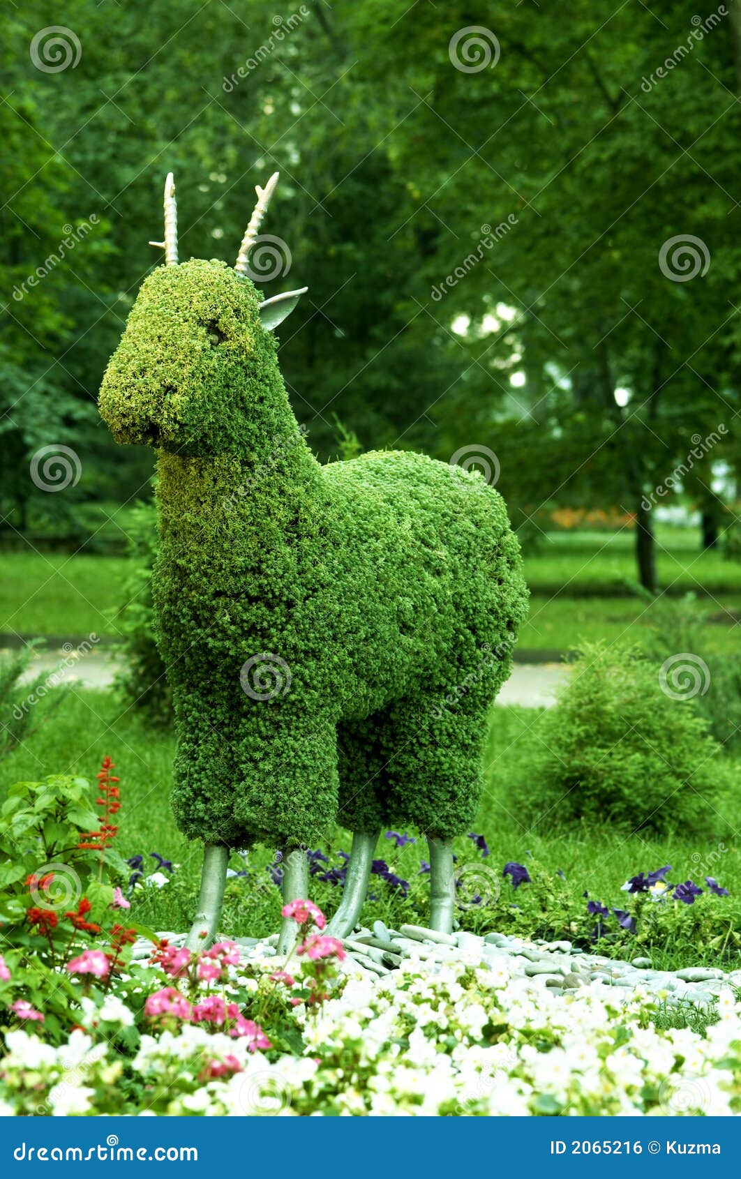 Green goat stock photo. Image of landscaping, summer, sculpture - 2065216
