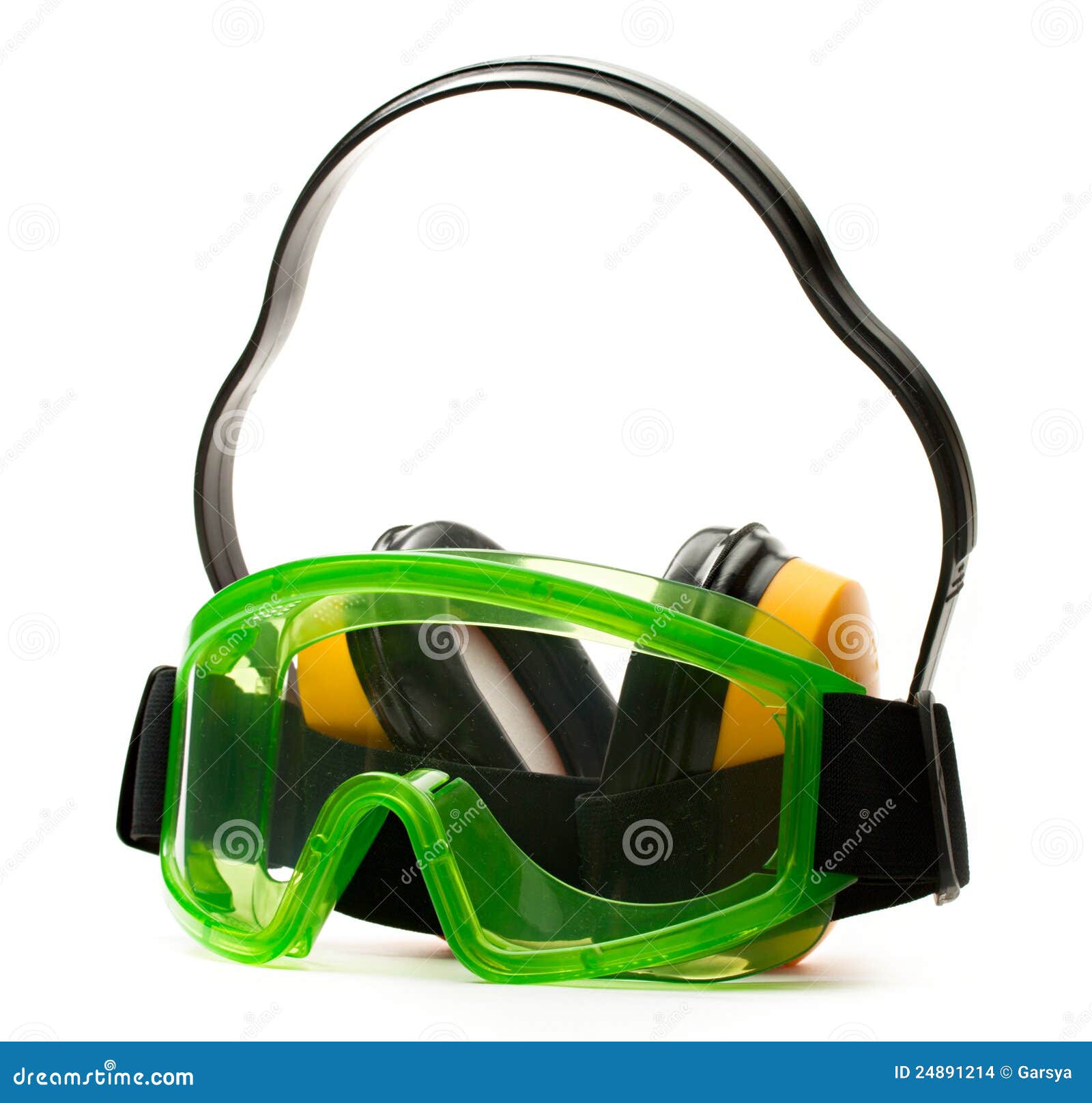 Green goggles stock photo. Image of protective, earphones - 24891214