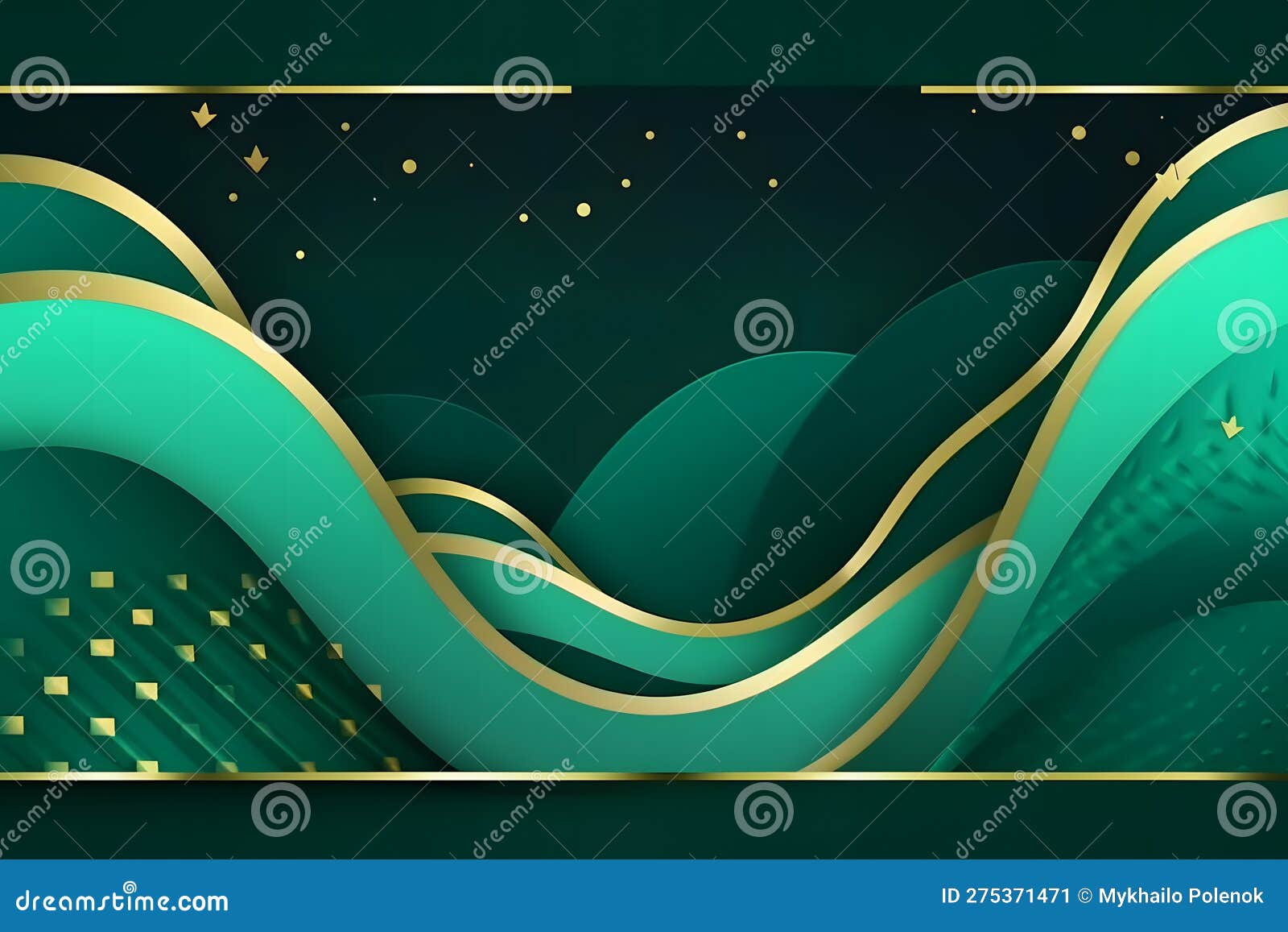 Green and Gold Abstract Background. Neural Network AI Generated Stock ...