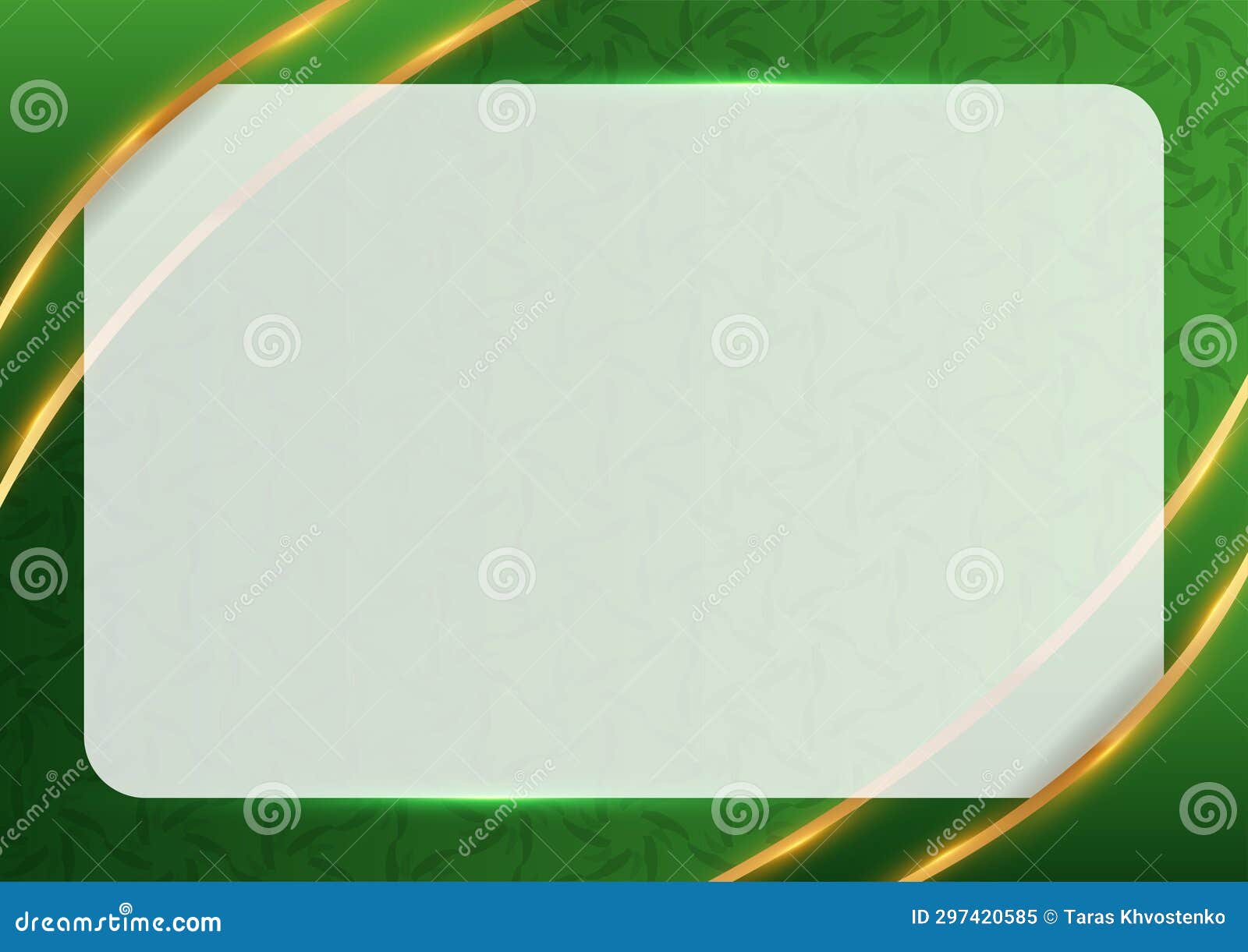 Green and Gold Background with Frame Stock Illustration - Illustration ...