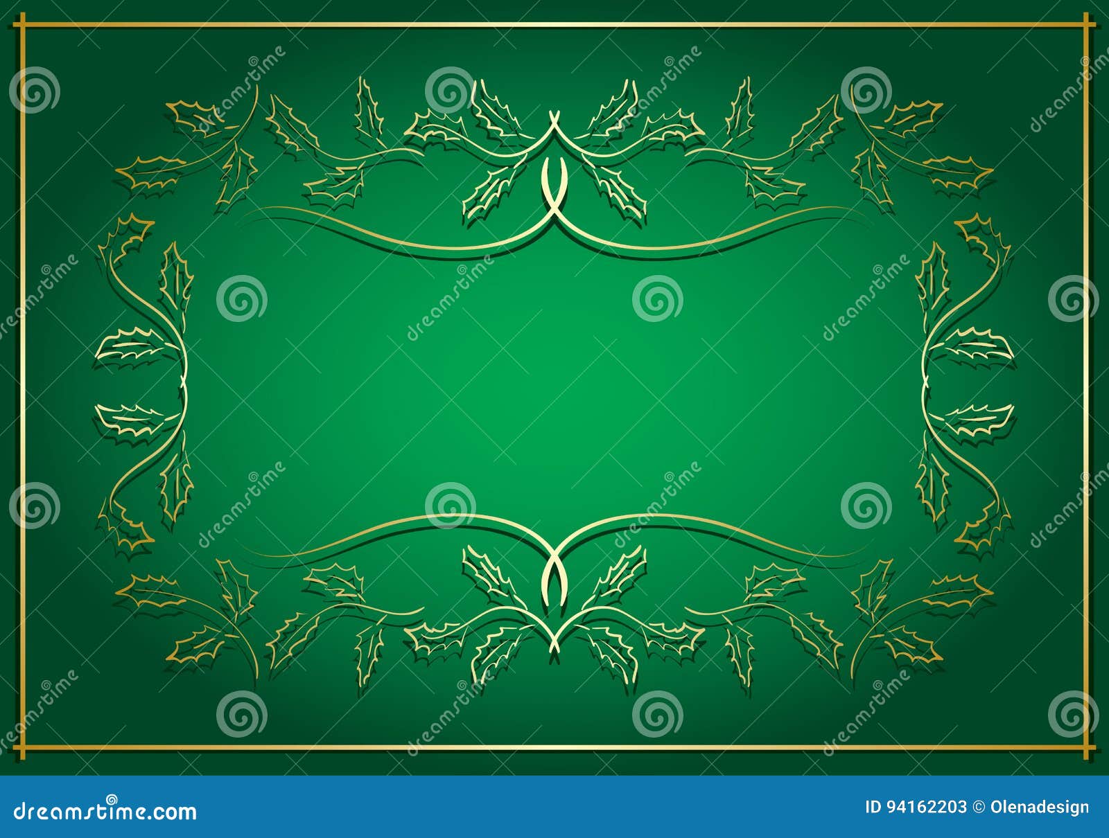 Green and Gold Background with Frame in Center - Vector Stock Vector ...