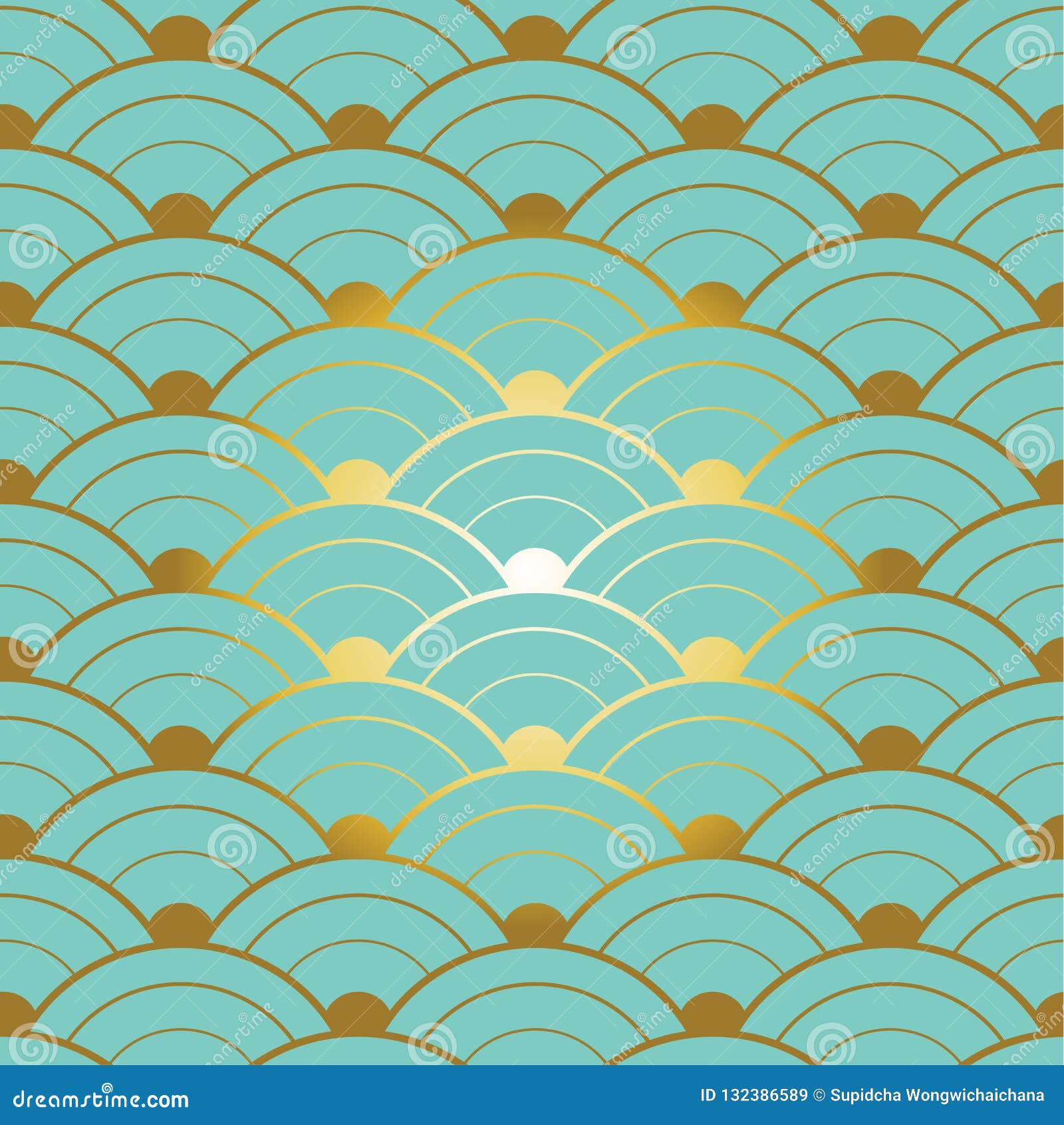 Green Gold Chinese Seamless Pattern Stock Vector - Illustration of ...