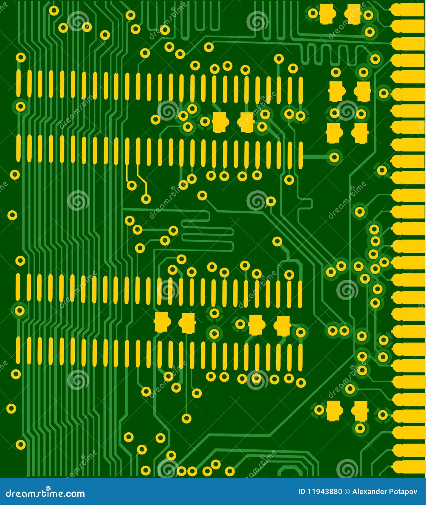 Green and Gold Electronic Board Stock Vector - Illustration of green ...