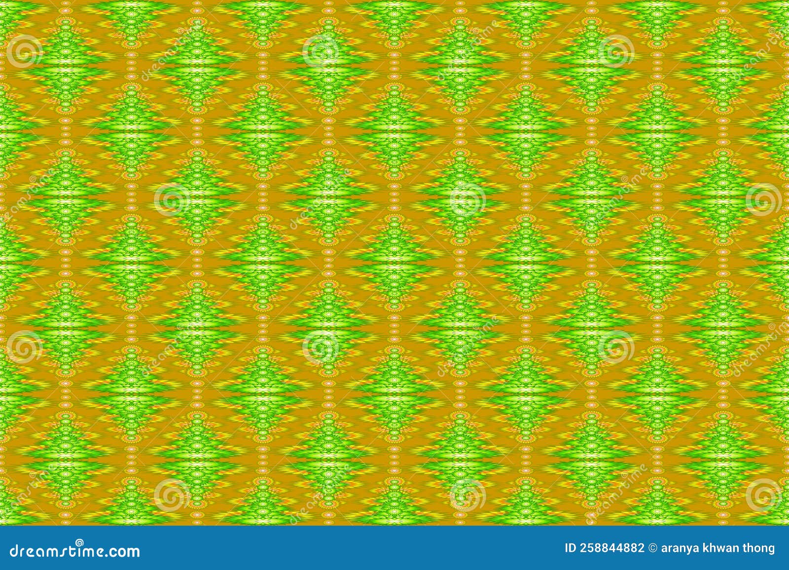 Green Gold Fabric Pattern, Ethnic Seamless Pattern, for Curtain Design ...