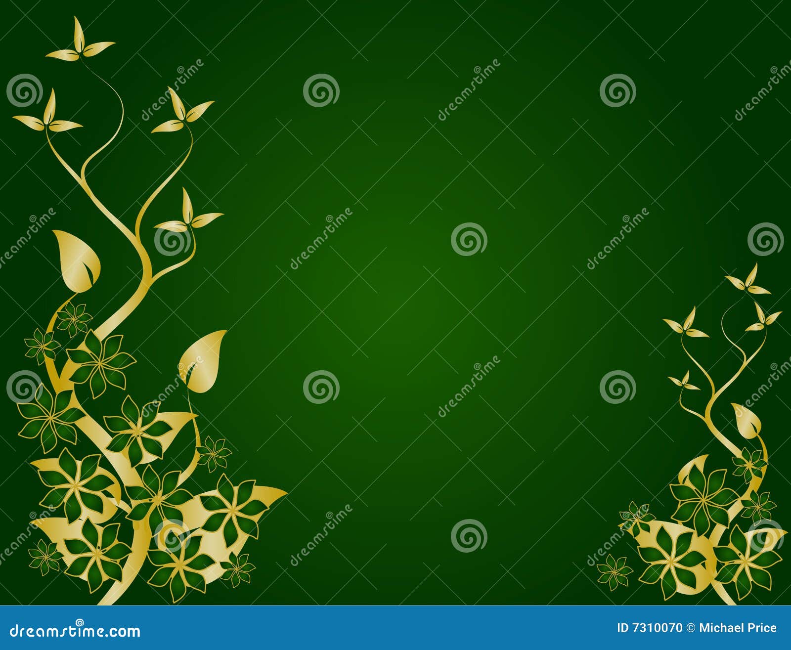 Green and Gold Floral Design Stock Vector - Illustration of decoration ...