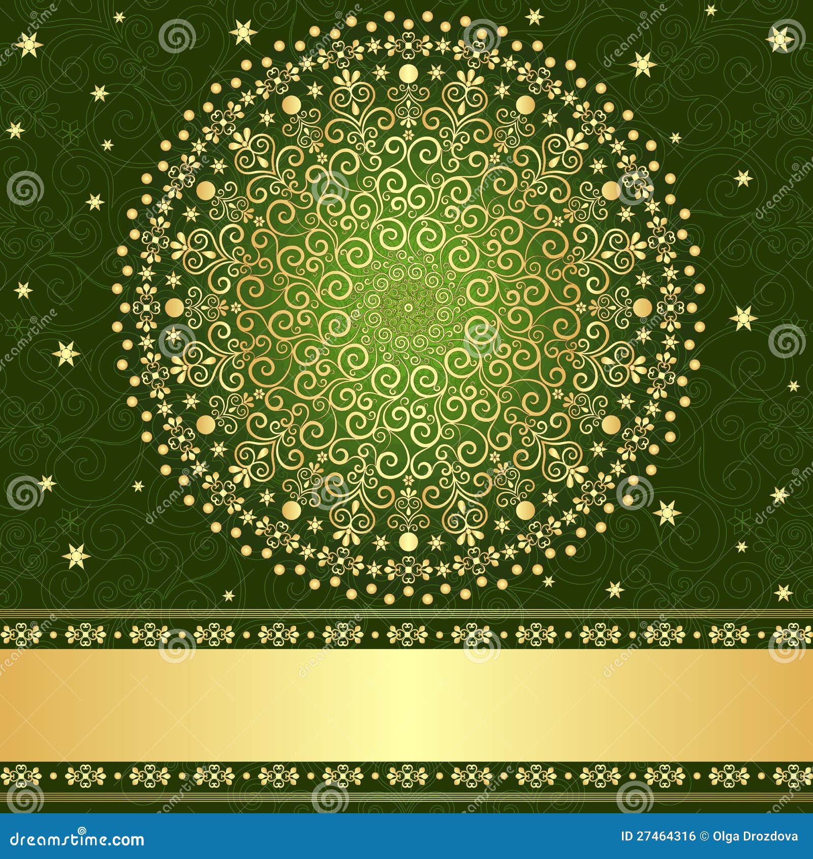 Green-gold floral frame stock vector. Illustration of collage - 27464316