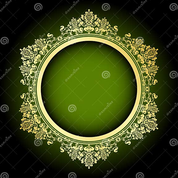 Green & gold frame stock vector. Illustration of green - 27834369