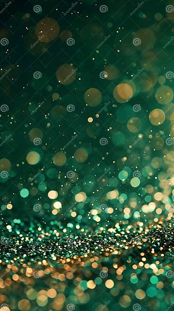 Green and Gold Glitter Background Design Stock Illustration ...
