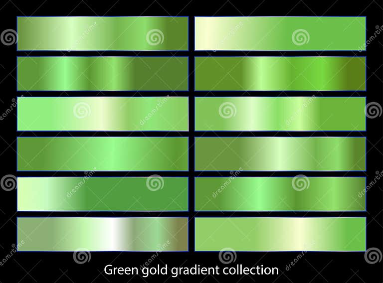 Green Gold Gradient Backgrounds Collection. Stock Vector - Illustration ...