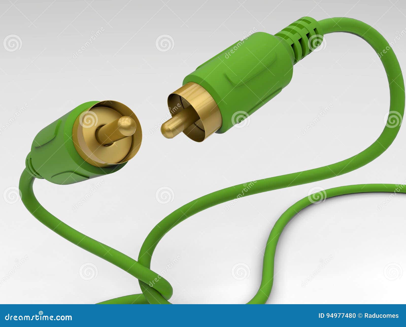 Green - Golden Audio Video Jacks Stock Illustration - Illustration of ...