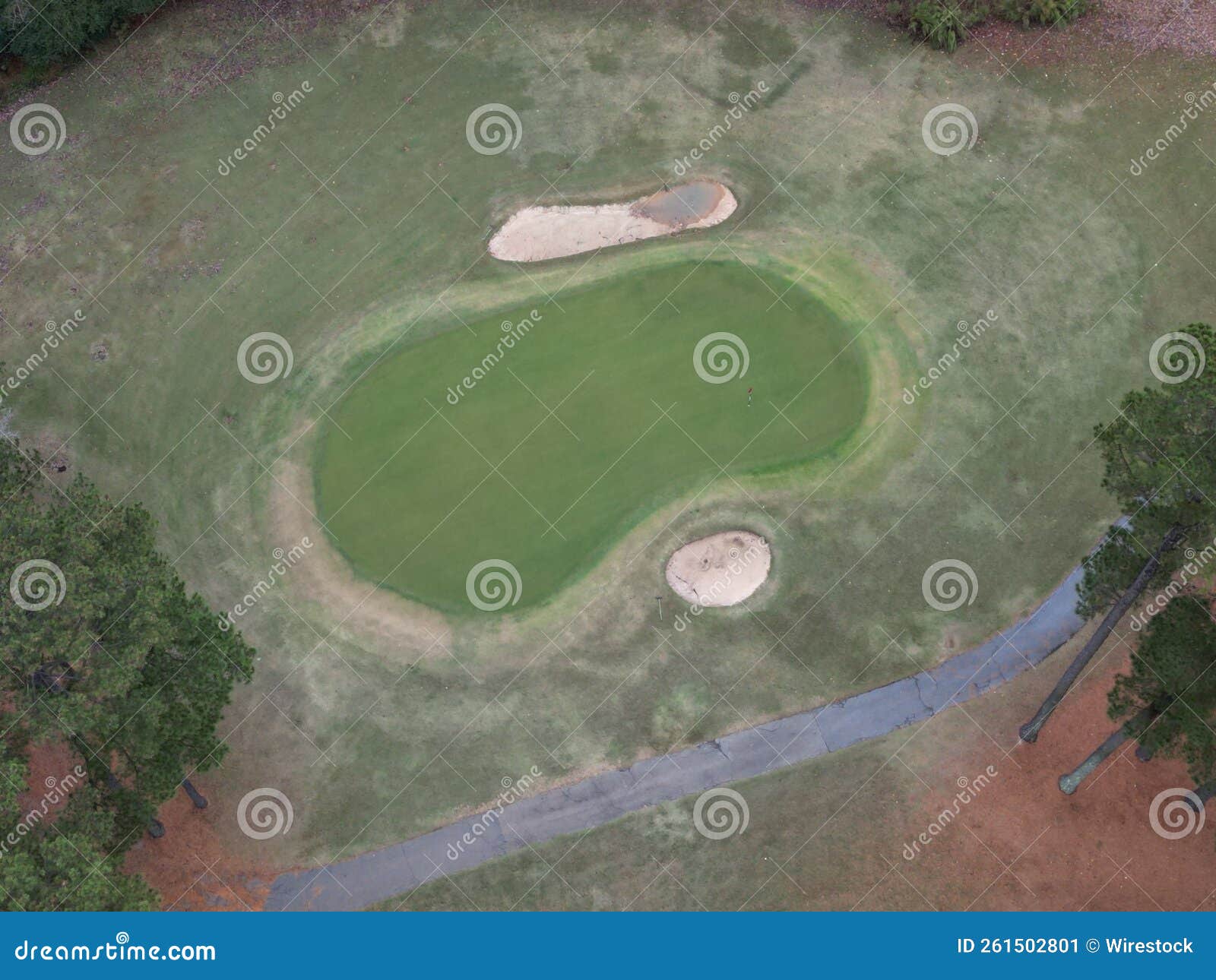 Green Golf Course. View from a Drone Stock Image - Image of backdrop ...
