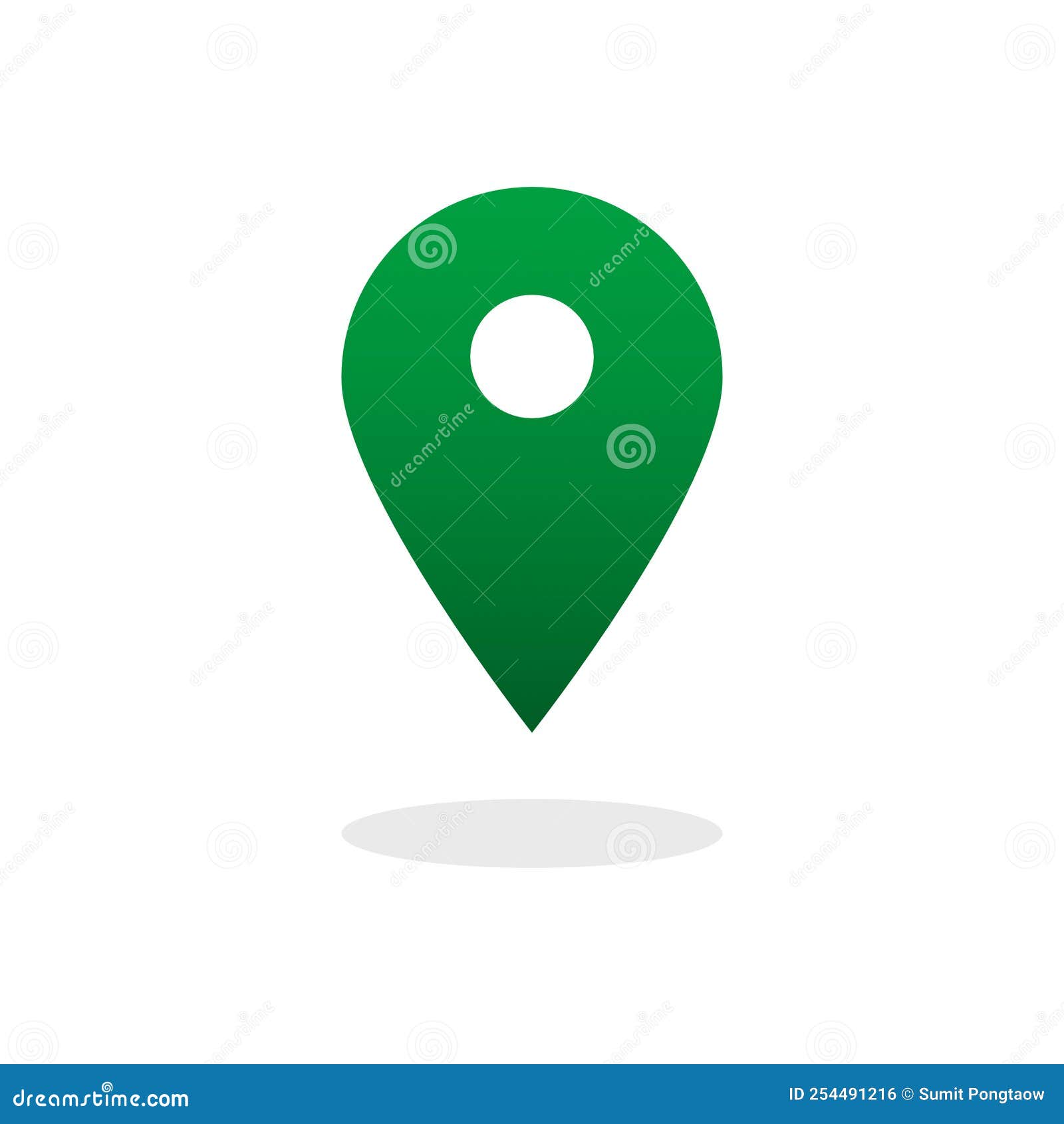 The Green Gps Navigation Mark Symbolizes Traveling To Various Points ...