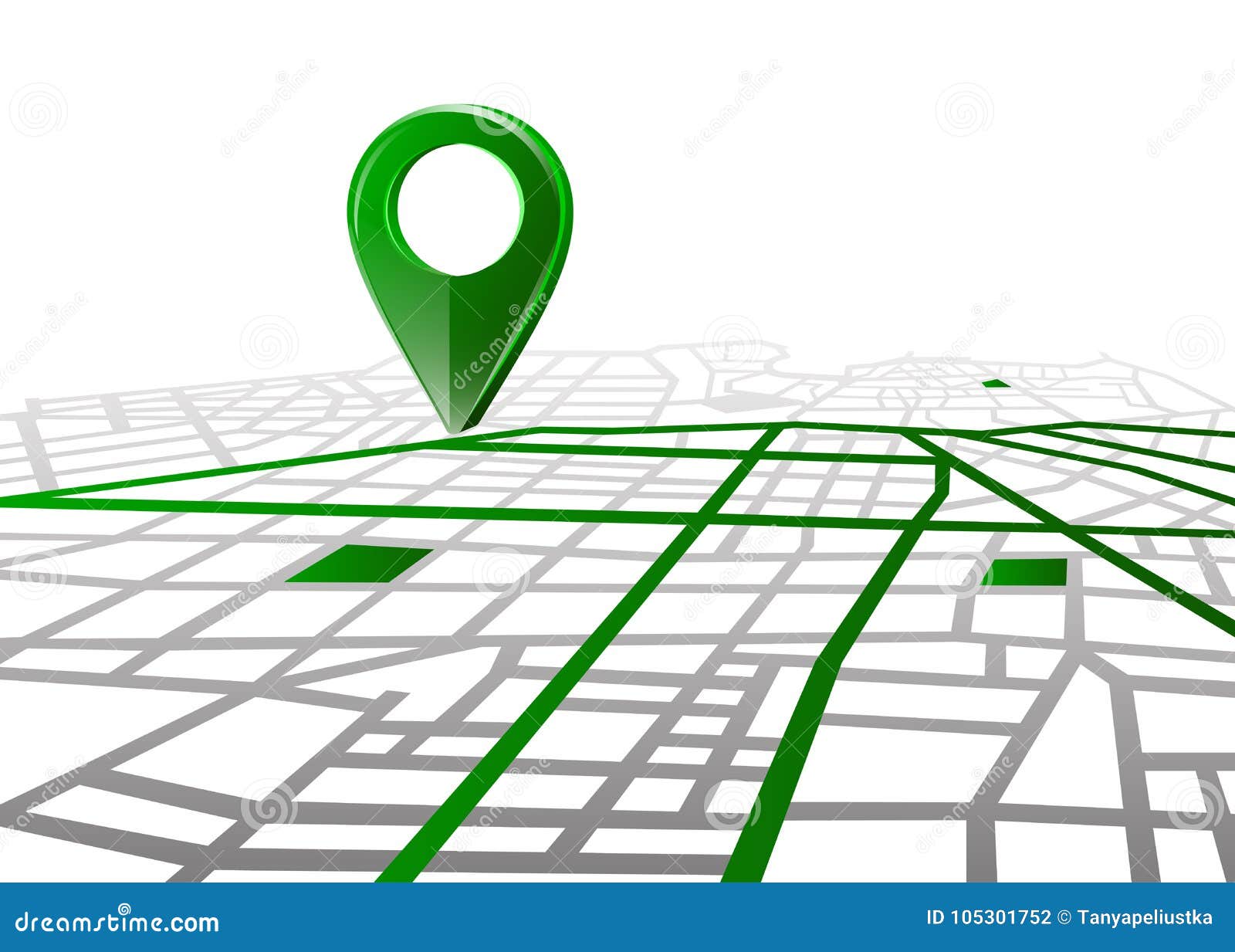 Green GPS Pointer on Map Location Stock Vector - Illustration of green ...