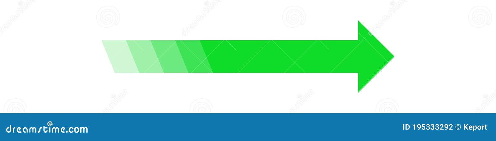Green Gradient Arrow Showing Right Stock Illustration - Illustration of ...