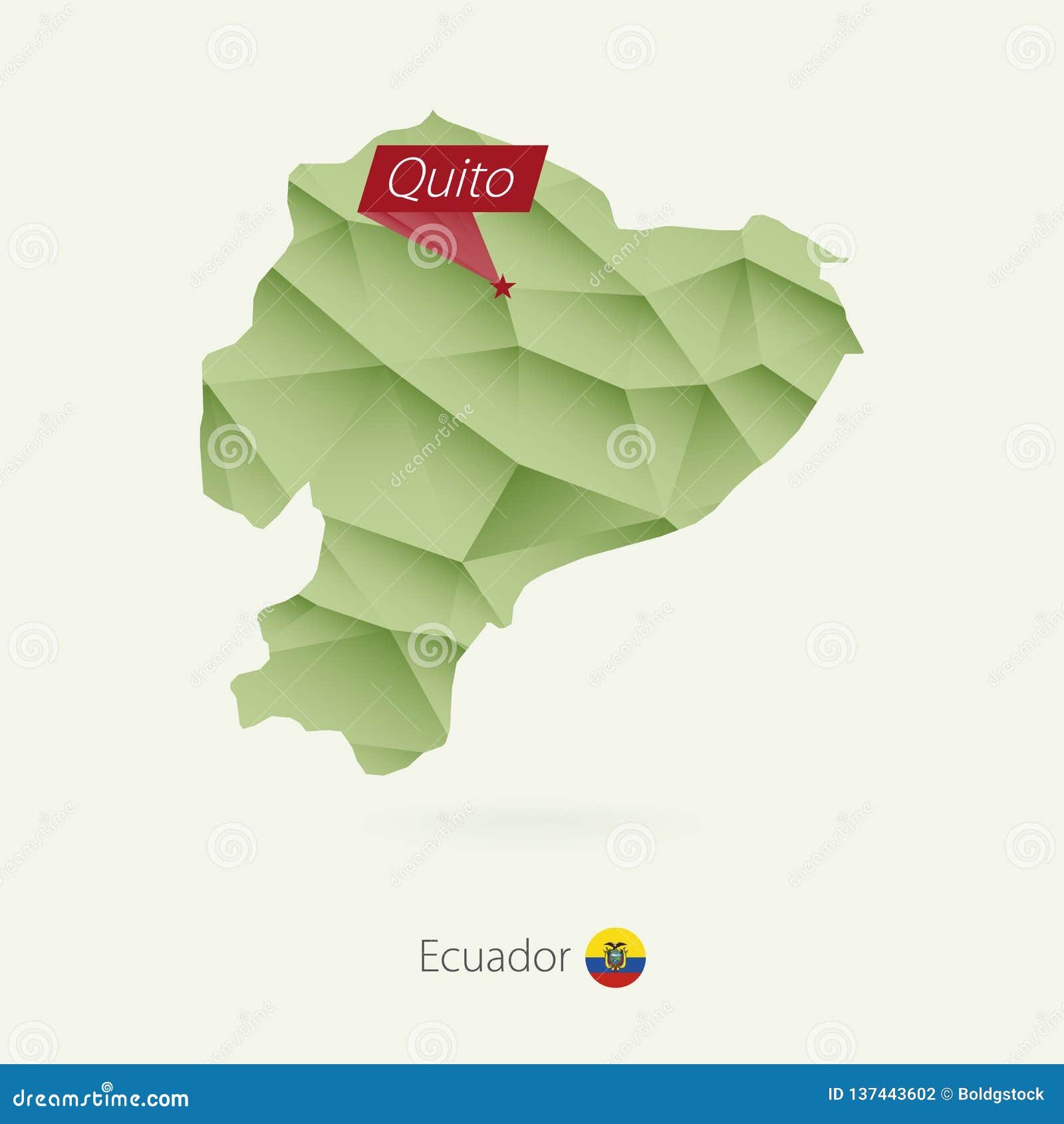 Ecuador, Quito - Capital City, Pinned On Political Map Royalty-Free ...