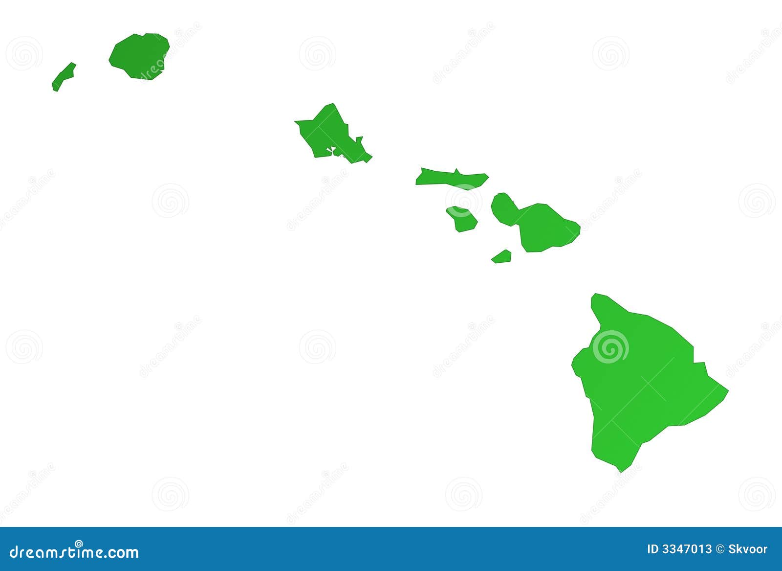 Green Gradient Map of Hawaii Stock Illustration - Illustration of ...