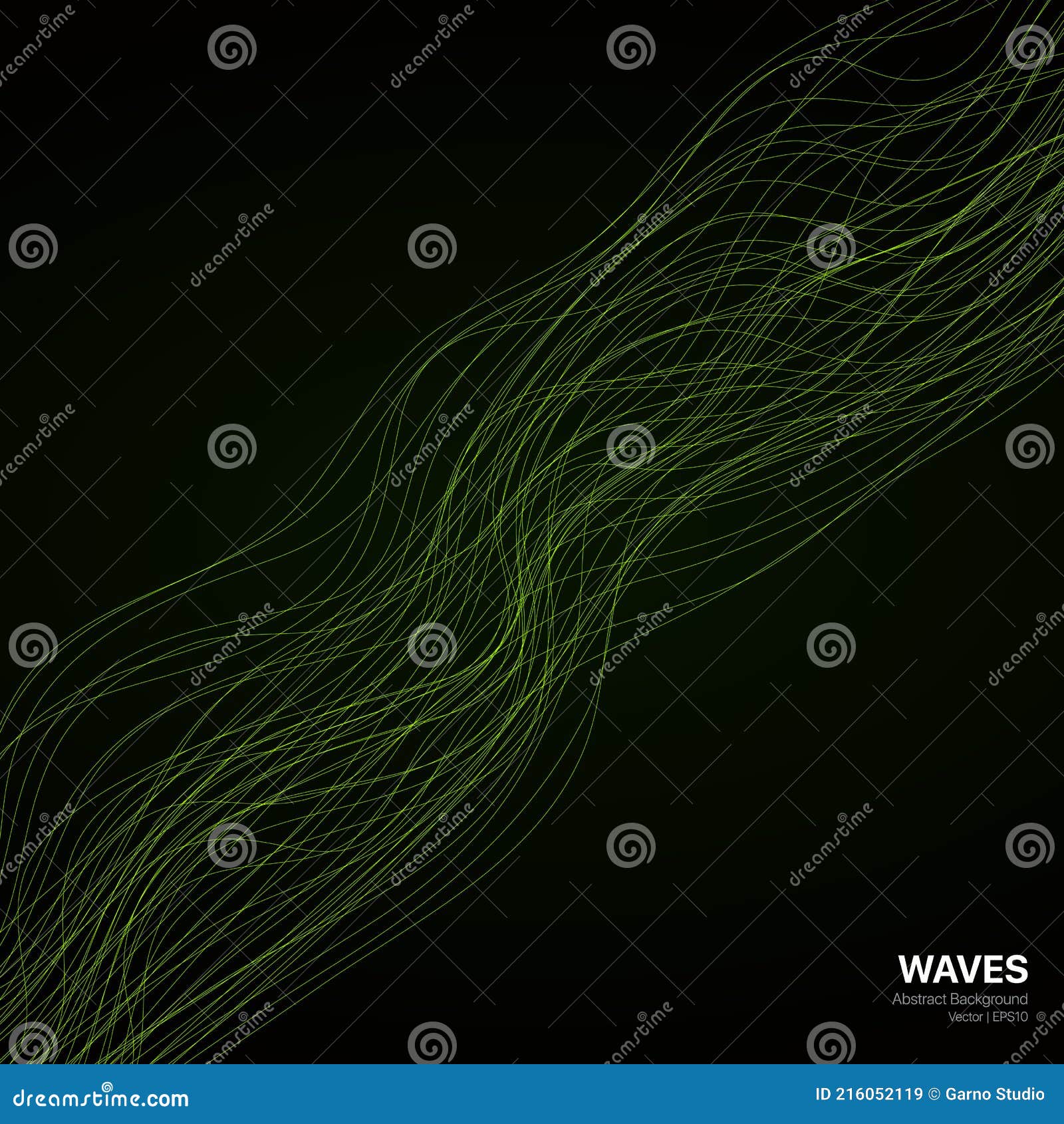 Green Gradient Waves Abstract Background Stock Vector - Illustration of ...