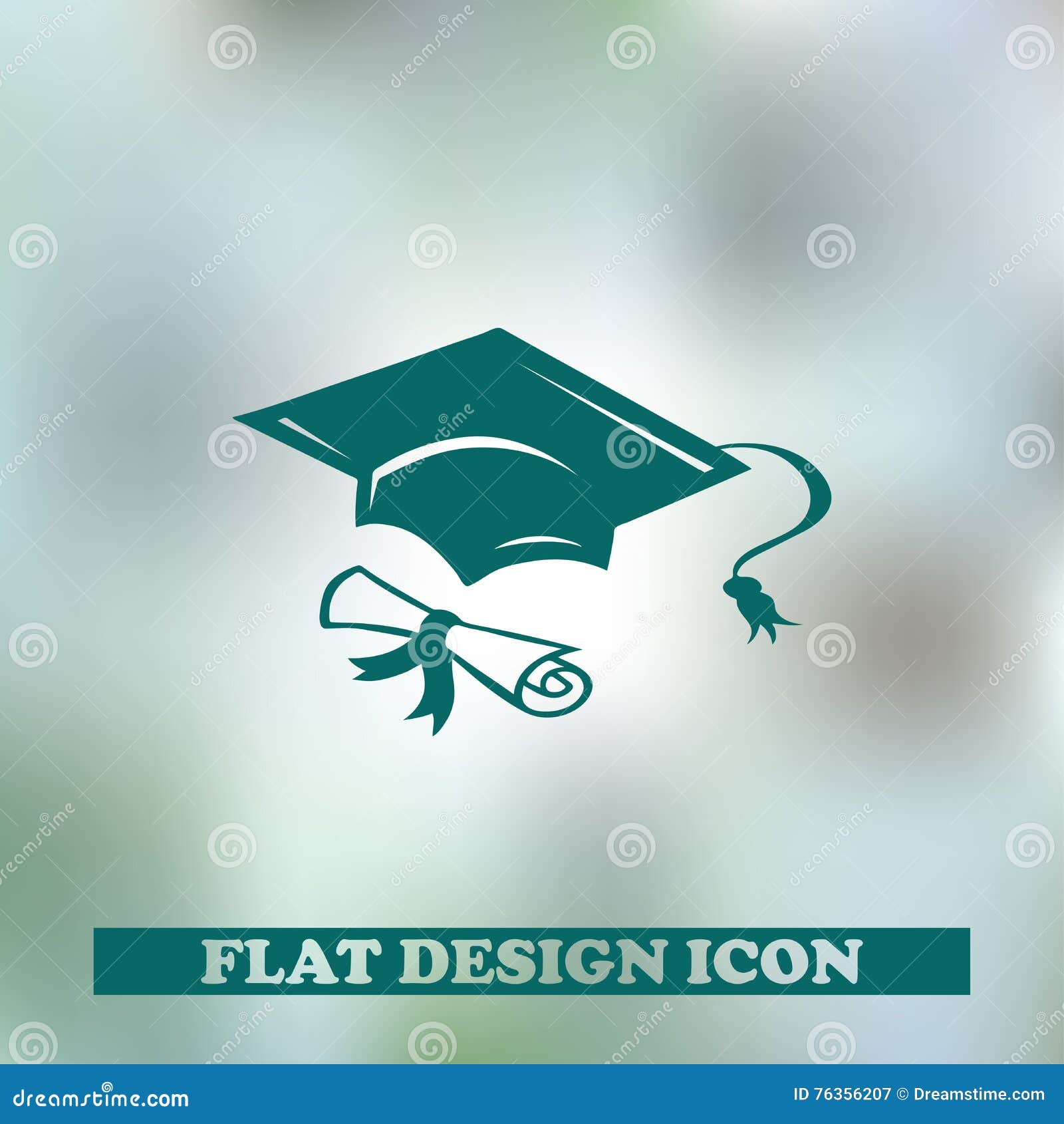 Green Graduation Cap with Degree Isolated Stock Illustration ...