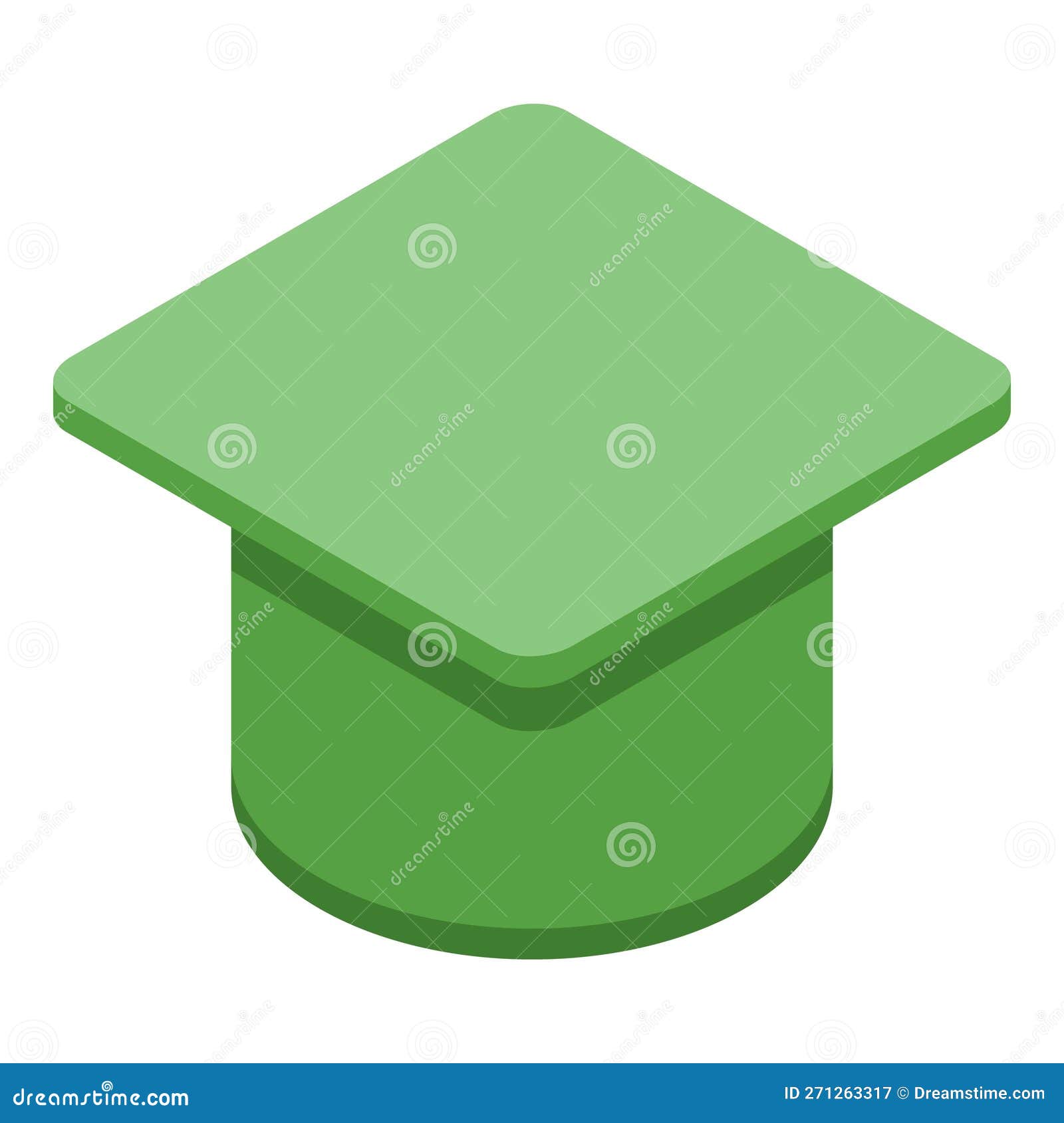 Green Graduation Hat Icon Isometric Vector. Student School Stock Vector ...