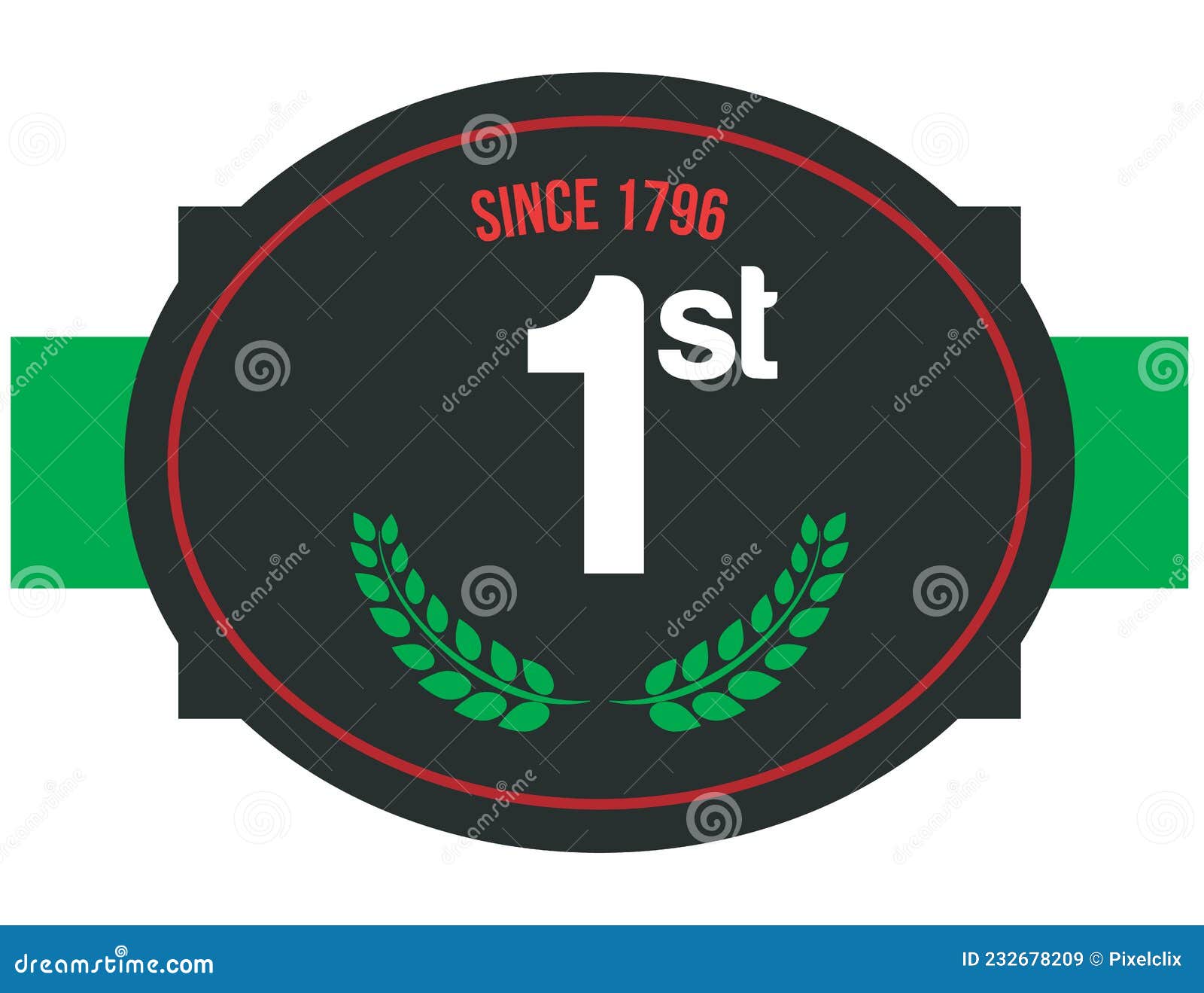 Since 1796 Green Grain Shield Sticker Icon. Stock Illustration ...