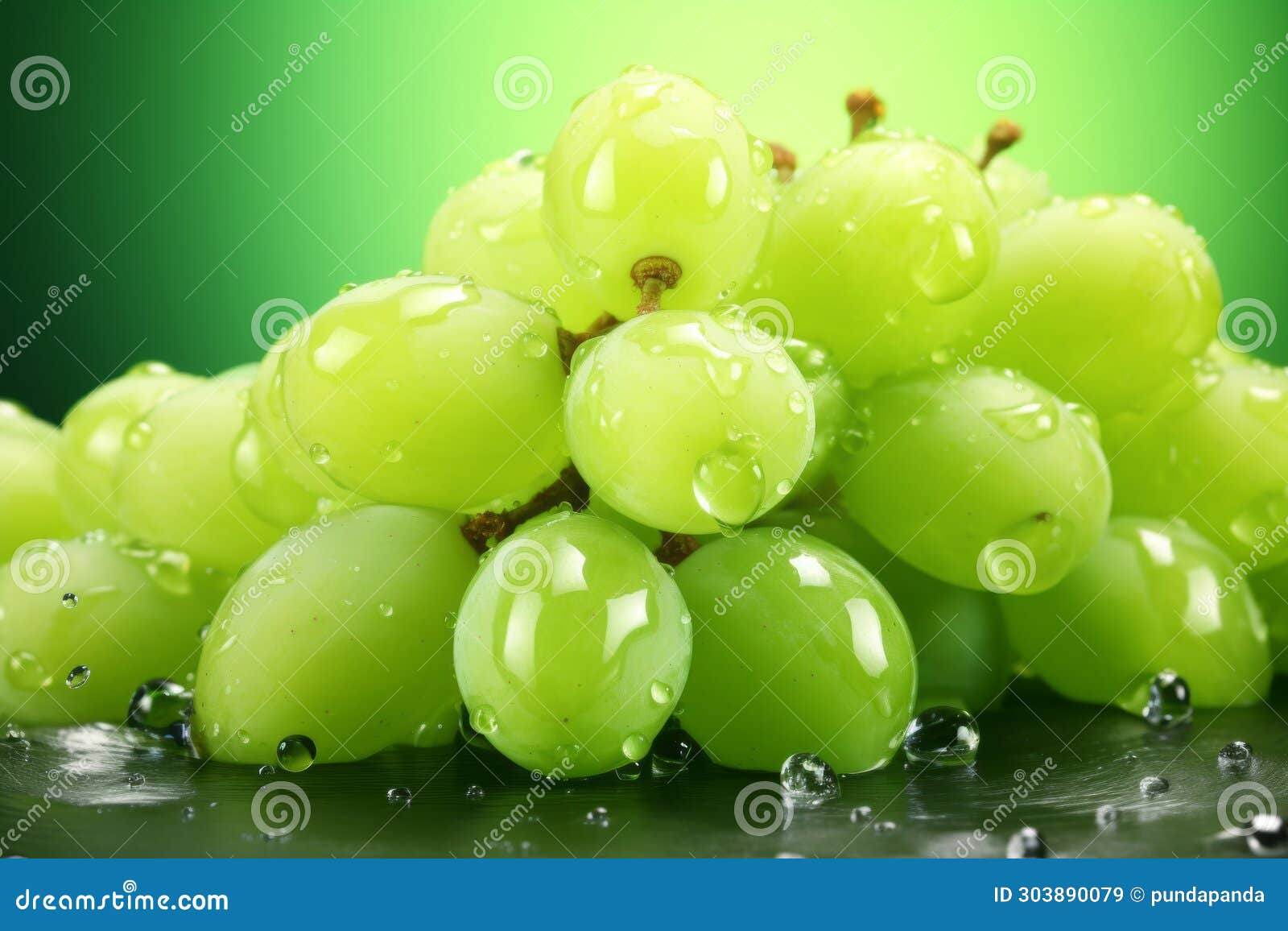 Green Grapes in a Splash of Water and Grape Juice on a White Background ...