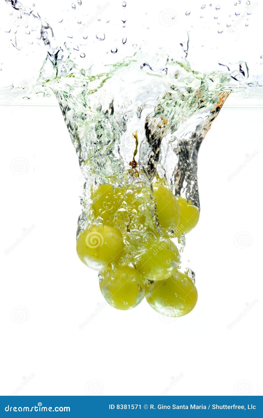 Green Grapes Splashing into Water Stock Image - Image of freshness ...