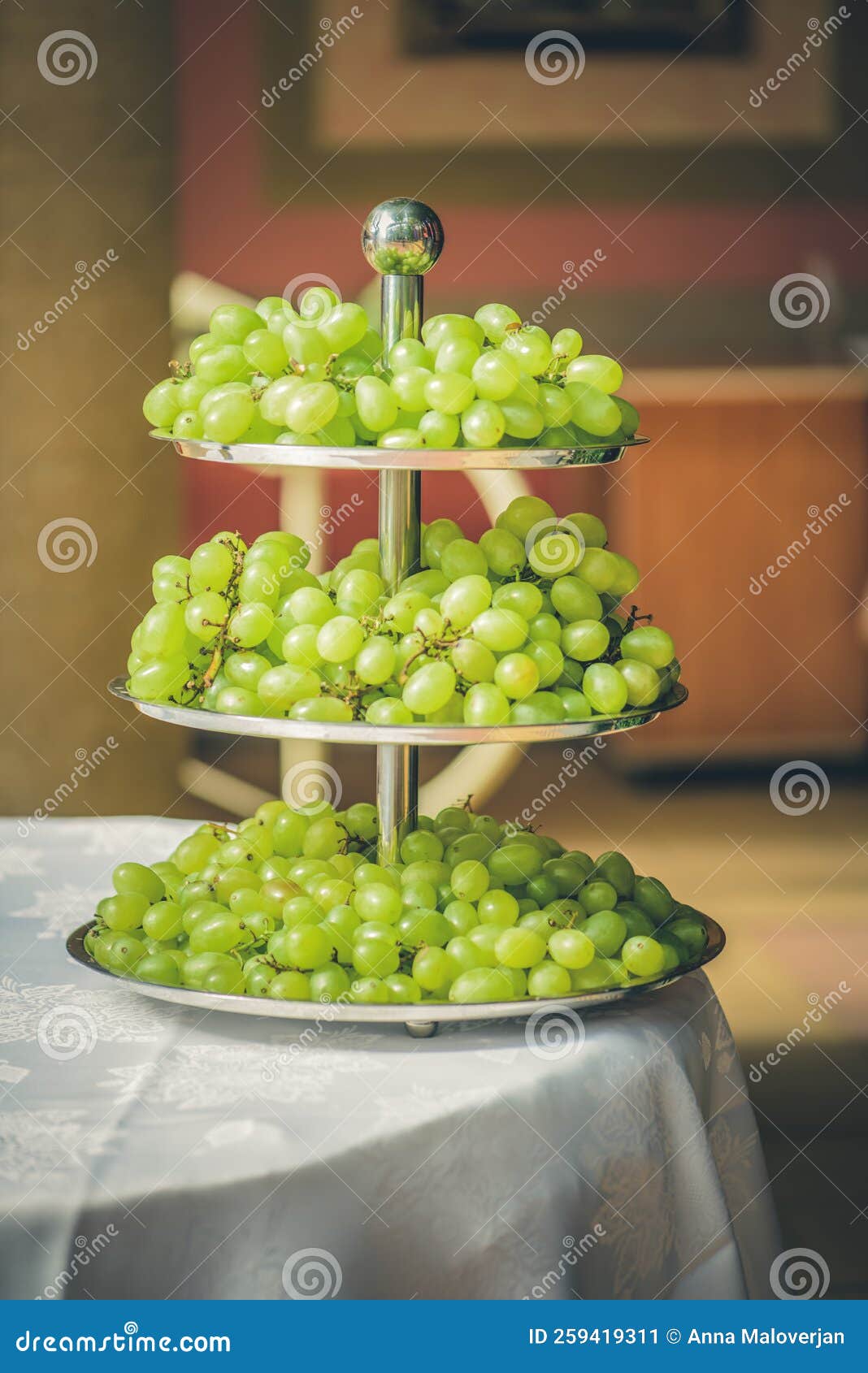 Green Grapes on the Table, Rustic Toned Stock Image - Image of vertical ...