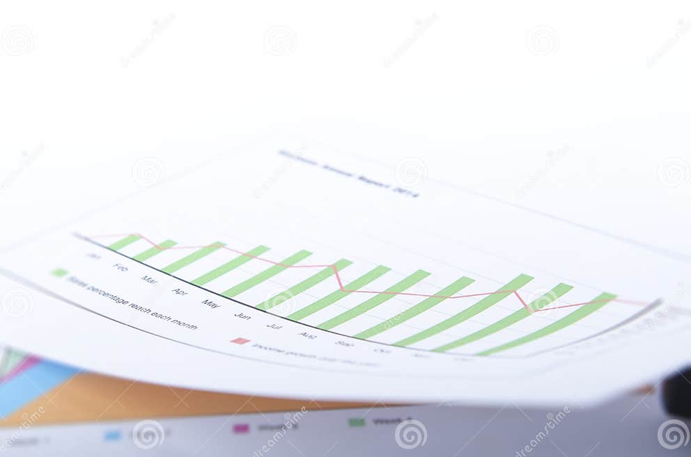 Green Graph Chart stock image. Image of lines, papers - 43256491