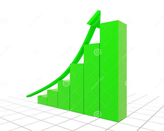 Green Graph with Rising Arrow Stock Illustration - Illustration of ...