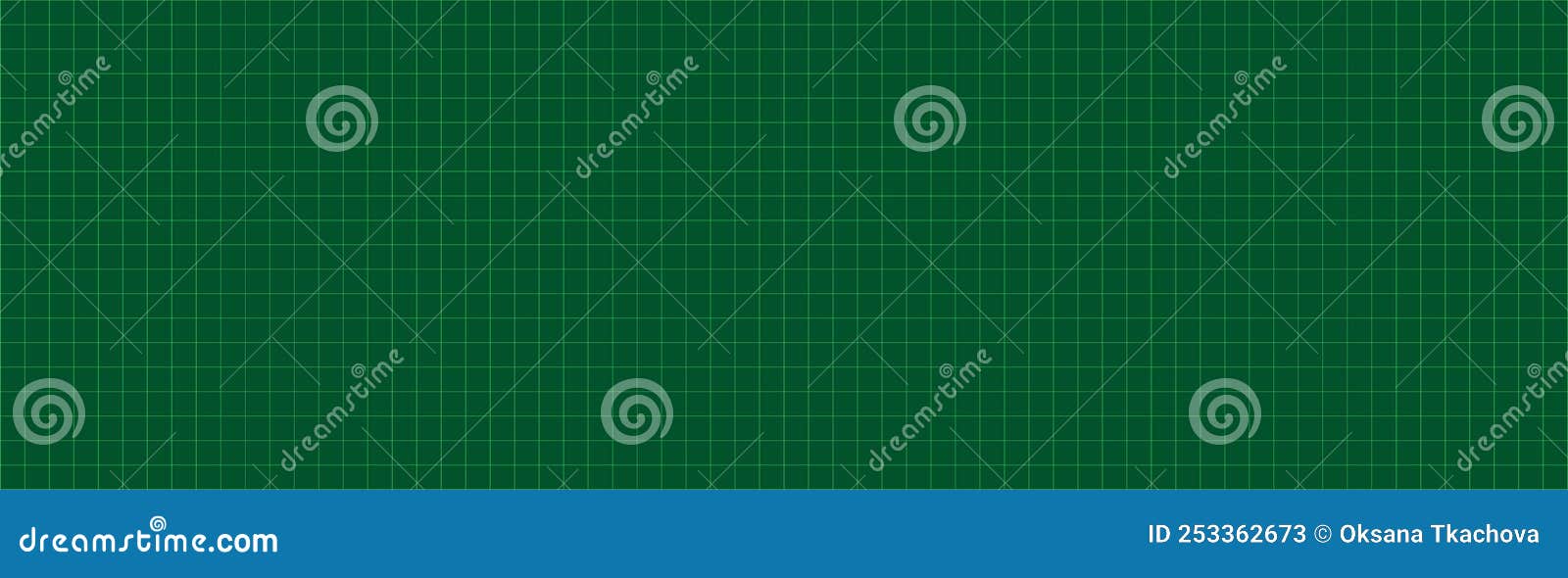 Green Graph School Background. Long Banner in a Cell Stock Illustration ...