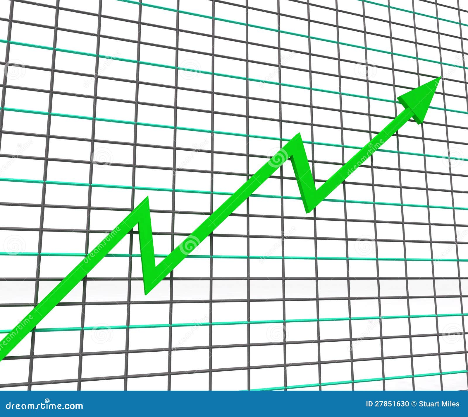 Green Graph Shows Profit Line Stock Illustration - Illustration of line ...