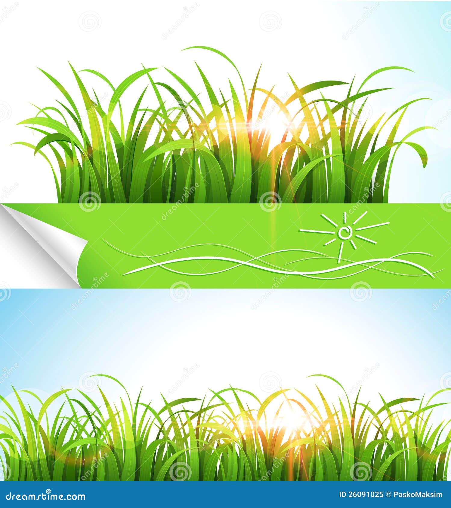 Green grass stock vector. Illustration of freshness, farm - 26091025