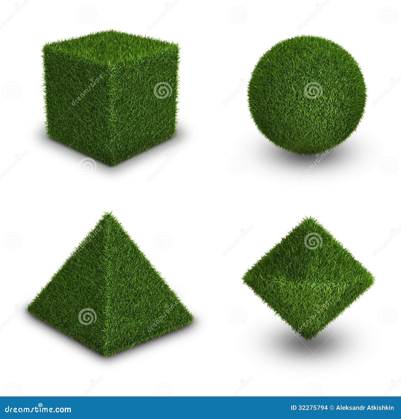 Green Grass Abstract Shape Figures Stock Illustration - Illustration of ...
