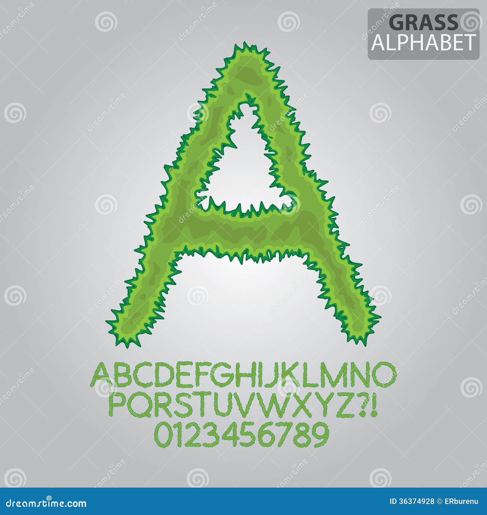 Grass Alphabet Depicting Letters With Spring Green Grass Texture For ...