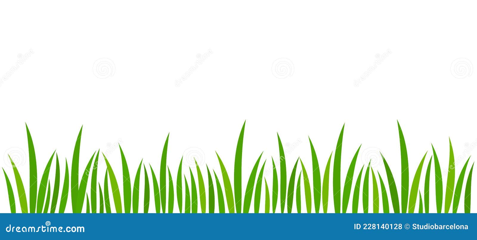 Green Grass Background. Spring Grass Border Stock Vector - Illustration ...