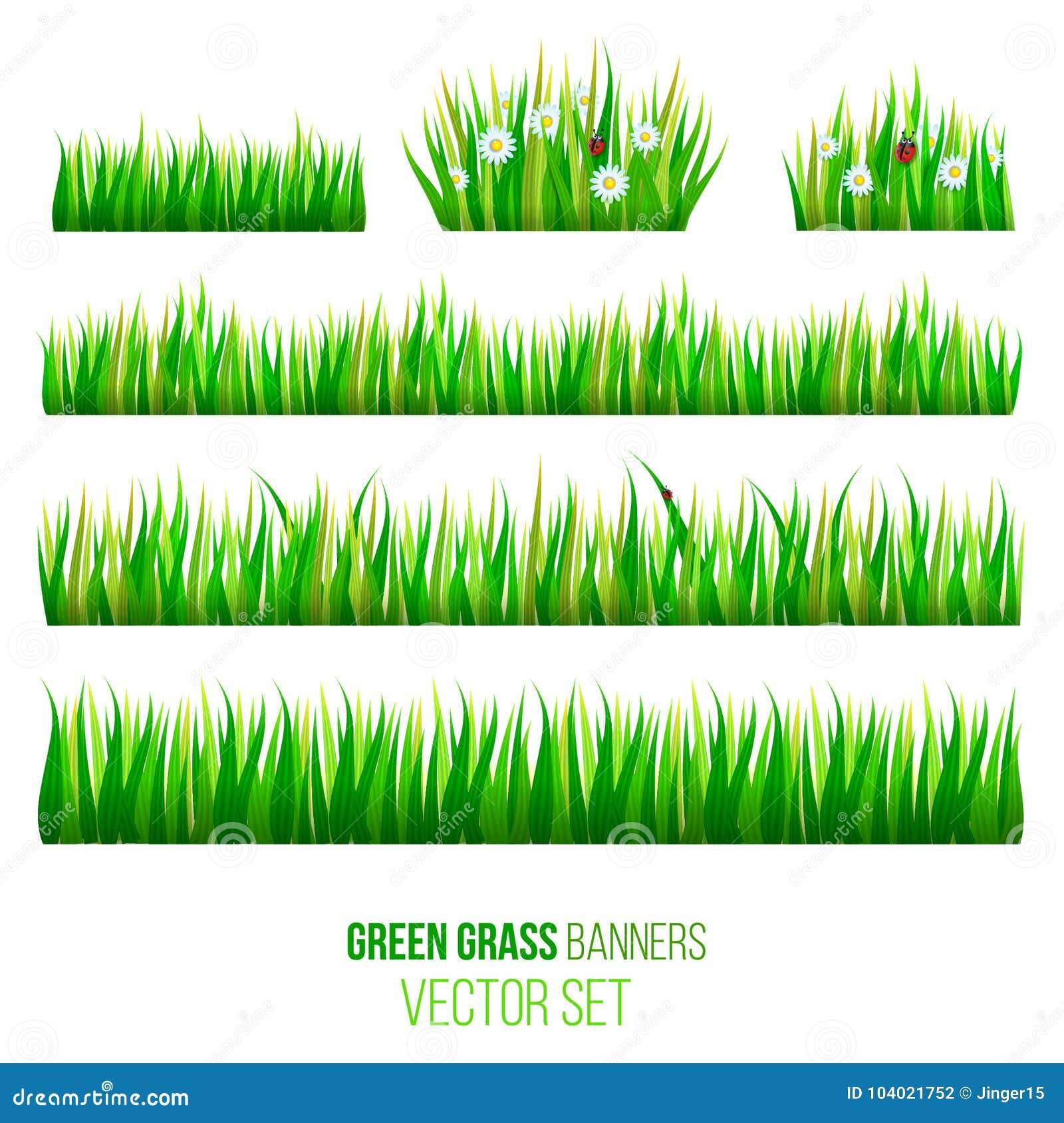 Green Grass Banners Vector Set Stock Vector - Illustration of vector ...