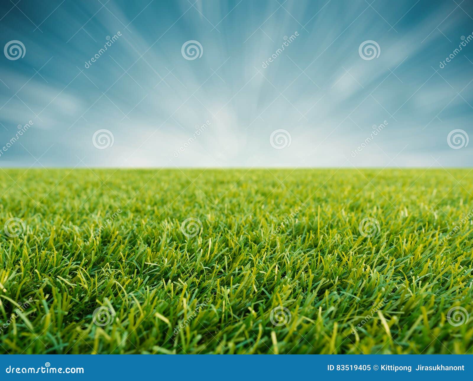 Green Grass on Blue Background Stock Image - Image of clean, summer ...