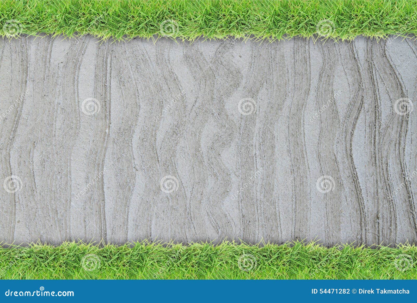 Green Grass Border on Cement Wall Background Stock Photo - Image of ...