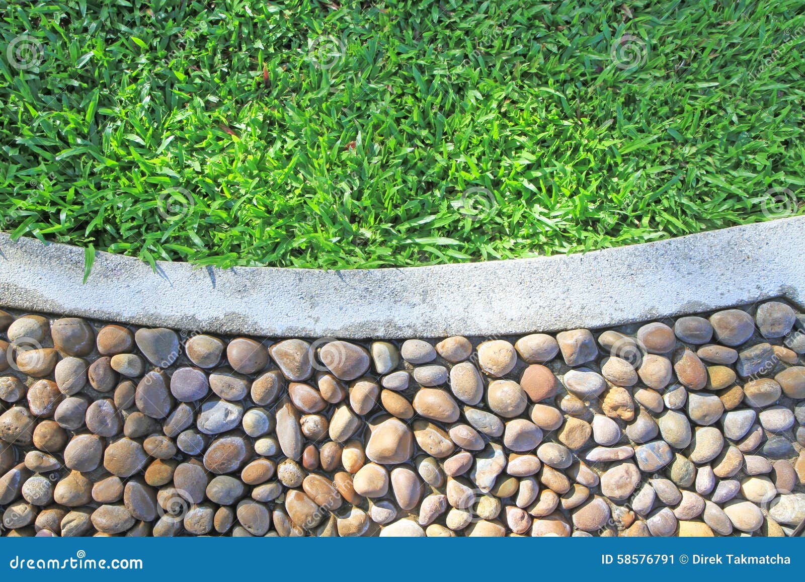 Green Grass Border on Stone Floor Background Stock Image - Image of ...