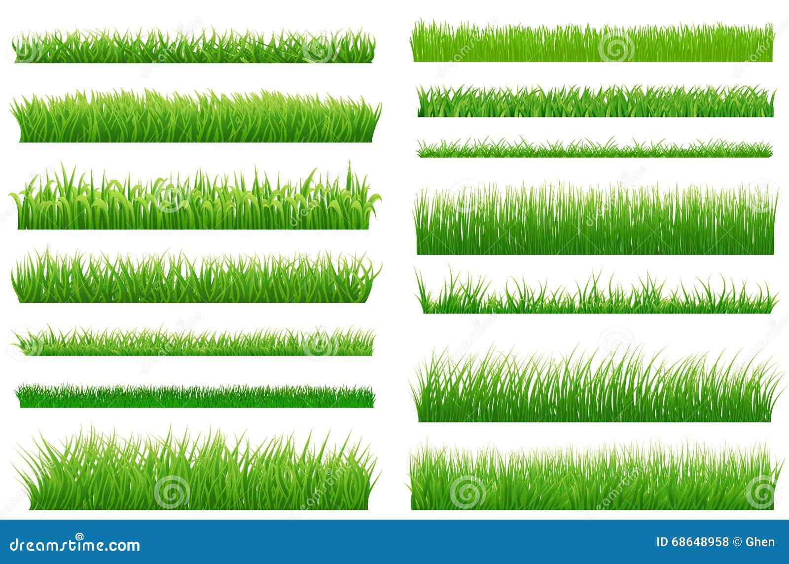 Green Grass Borders. Green Grass Collec Stock Vector - Illustration of ...