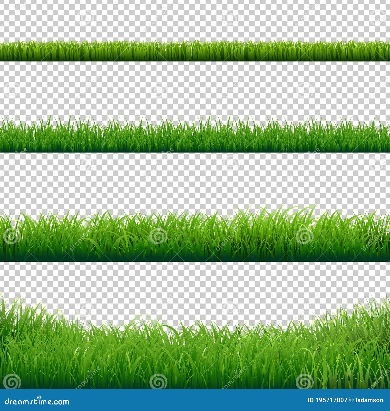 Green Grass Borders Set stock vector. Illustration of natural - 195717007
