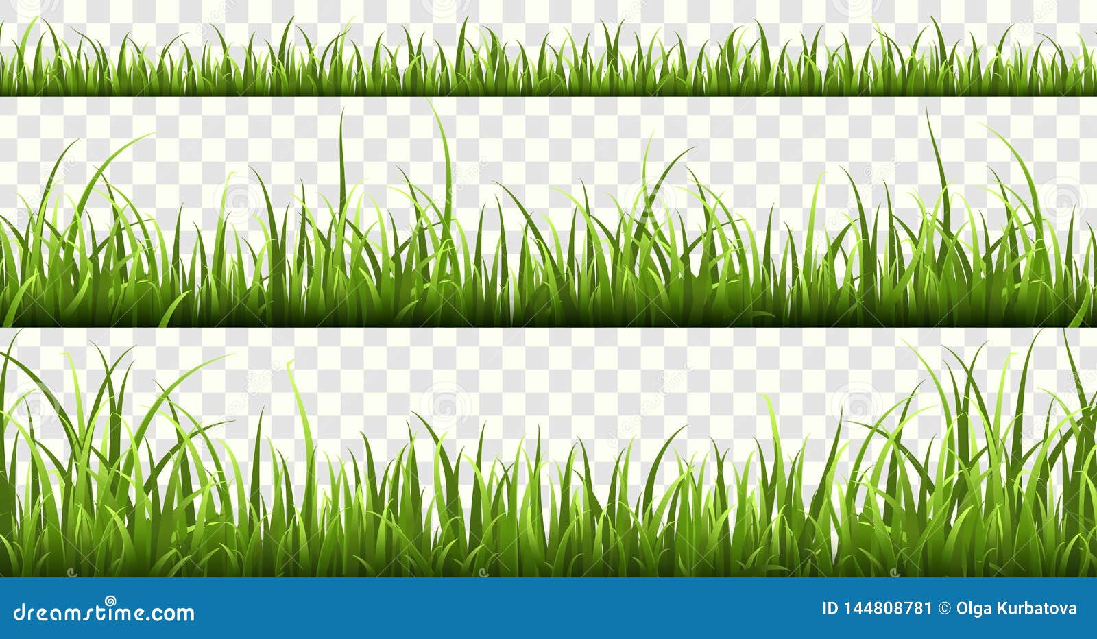 Green Grass Borders. Summer Meadow Green Panorama Nature Herbs Spring ...